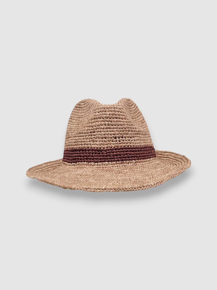 Raffia Straw Fedora Hat with Woven Band – The Pasha by Mister Miller